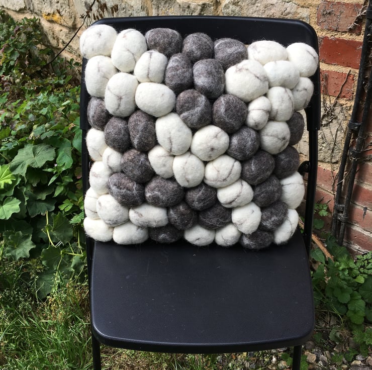 Felted pebble cushion 40 x 40cm - Folksy