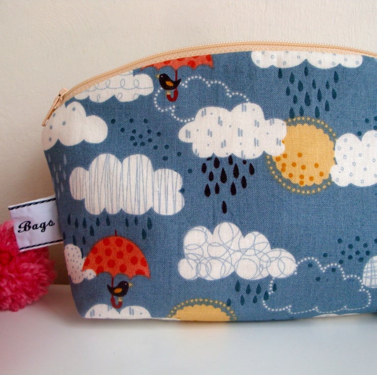 Cotton Make Up Bag - lace trim - wipe clean lin... - Folksy