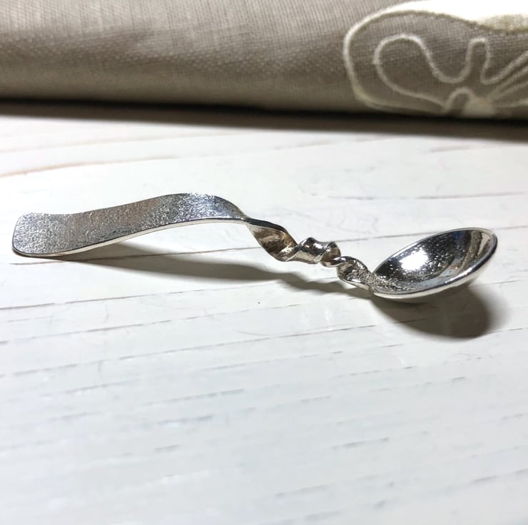 Silver Spoon with a Twisted Stem. Ideal Christe... - Folksy