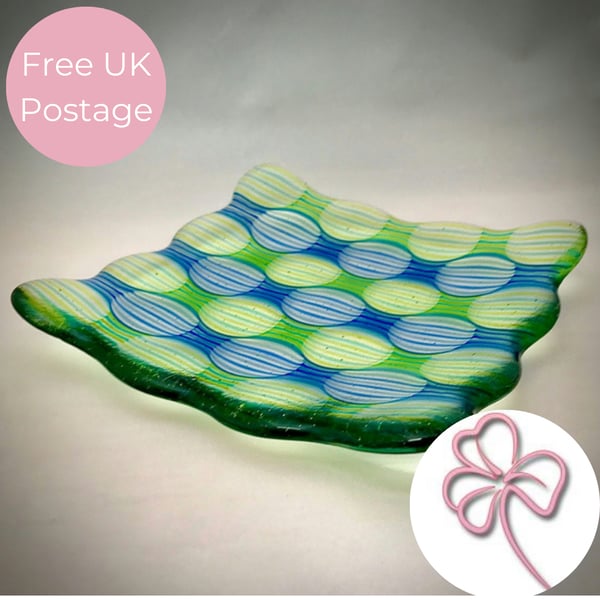 Fused Glass Bubble Plate - Folksy
