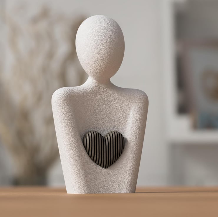 Modern Mother's Day Statue Minimalist Heart Scu... - Folksy