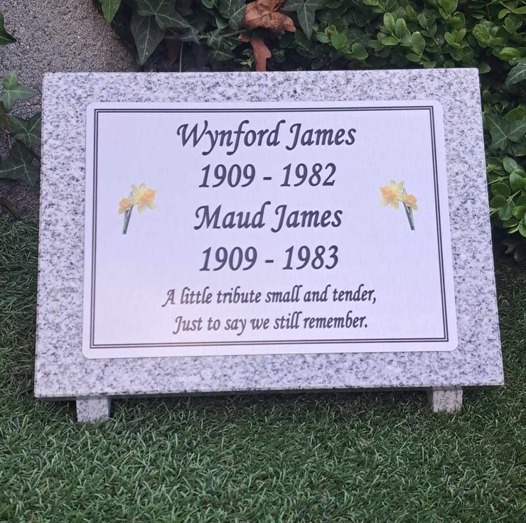 Personalised Grave Plaque Slanted Memorial Ston... - Folksy