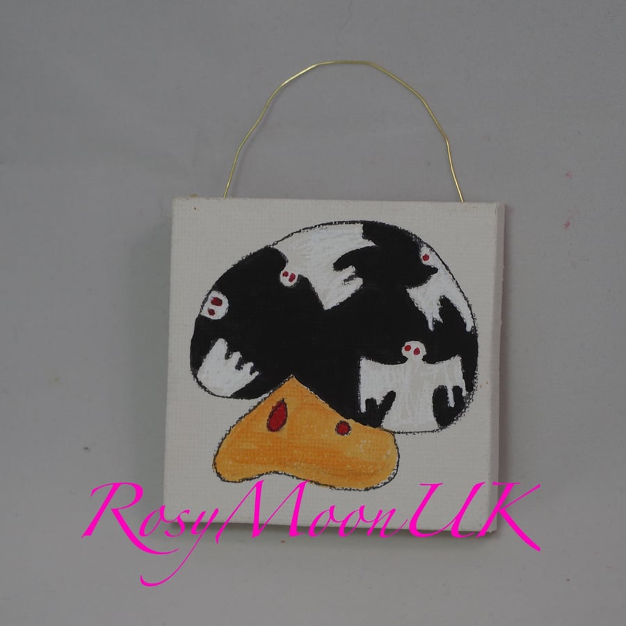 Limited Edition Spooky Toadstool Miniature Canvas - Folksy