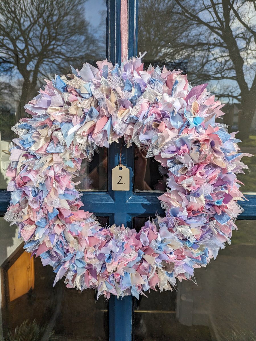 Handmade Upcycled eco Wreath hyacinth colours r... - Folksy