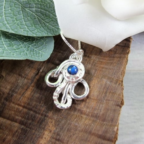 Ocean Inspired Necklace. Rolling Waves with Azu... - Folksy