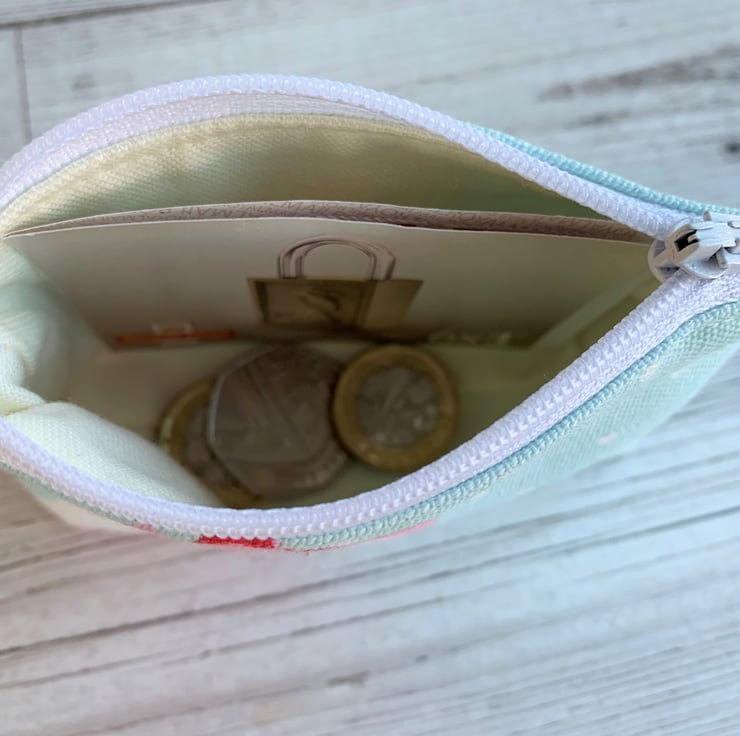 Small Purse, Coin Purse with Shabby Chic Floral... - Folksy