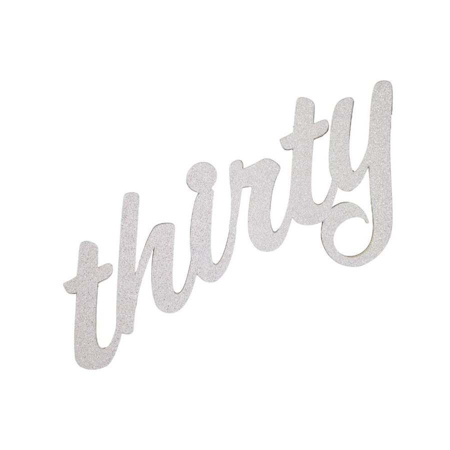 Thirty - 30th Birthday-Silver Glitter Cake Topper - Folksy
