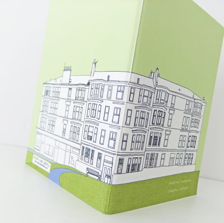 Handmade Glasgow Notebook - in pastel green - Folksy