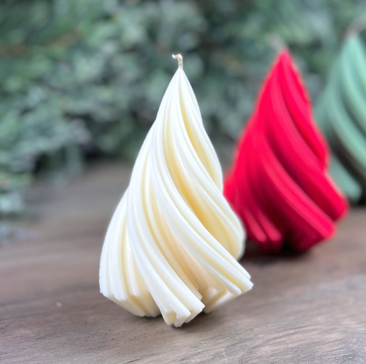 Christmas Tree Candle - Festive Xmas Tree Candl... - Folksy