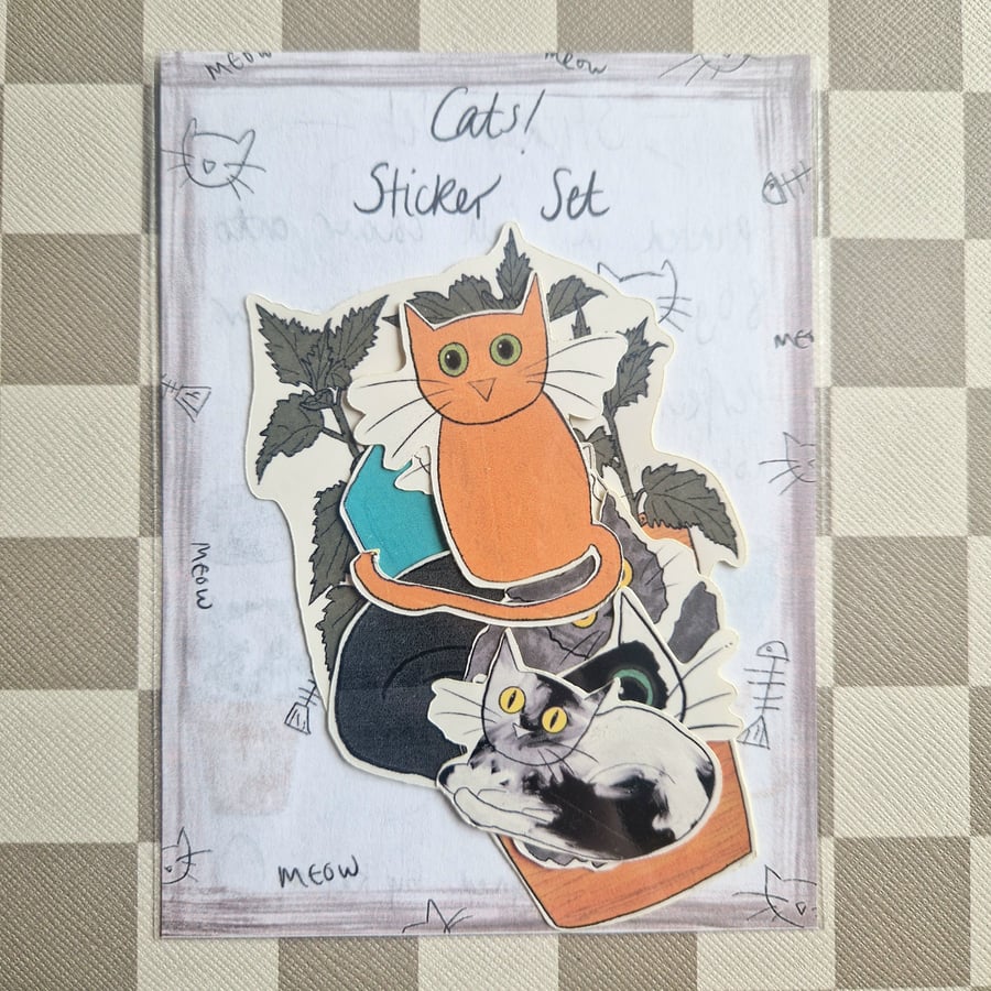 Cats Sticker Set - Folksy