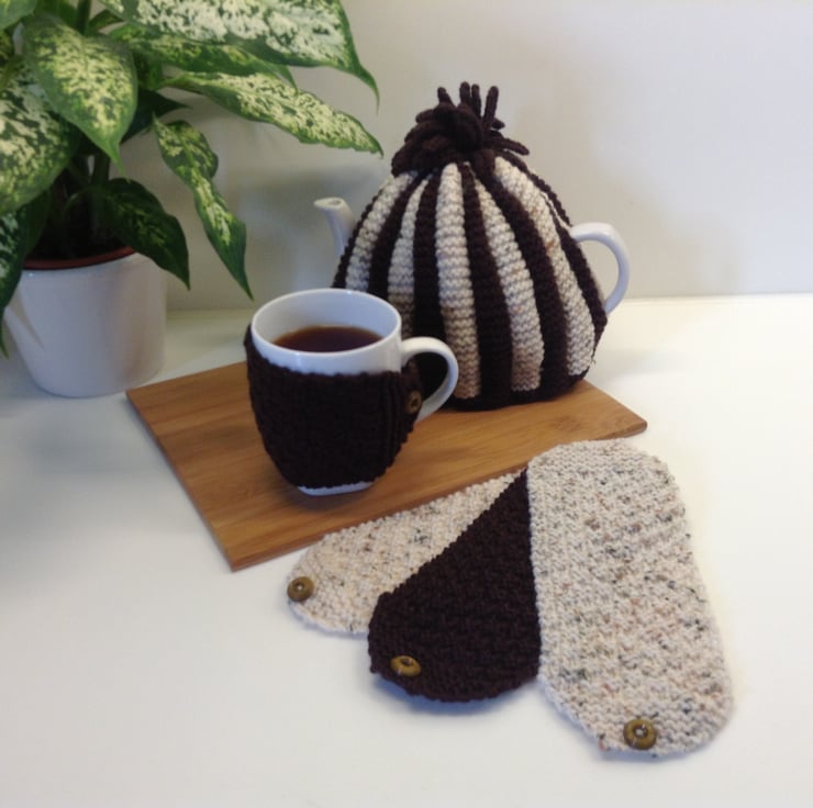 Handmade Retro Tea Cosy and Mug Warmers - Folksy