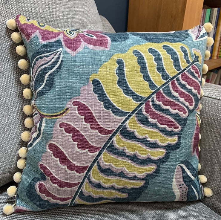 Sanderson Fitzroy linen and velvet cushion cover - Folksy