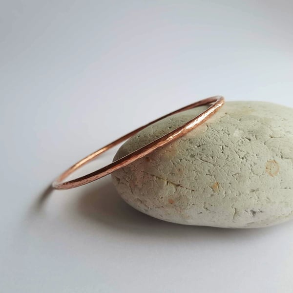 Hammered Copper Bangle - Copper Stacking Bracel... - Folksy