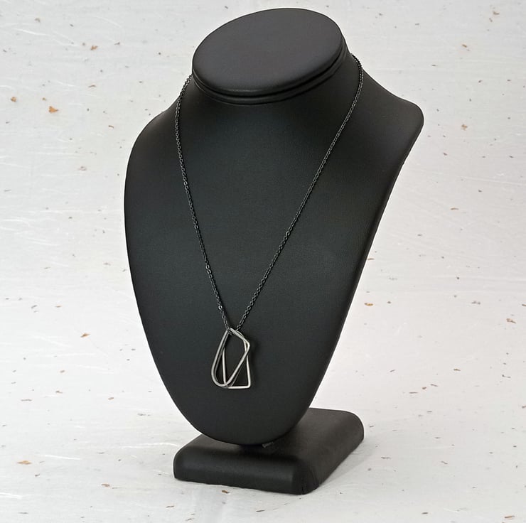 recycled sterling silver arched loop necklace -... - Folksy