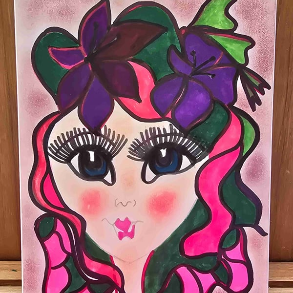 Fae Canvas Drawing - Folksy
