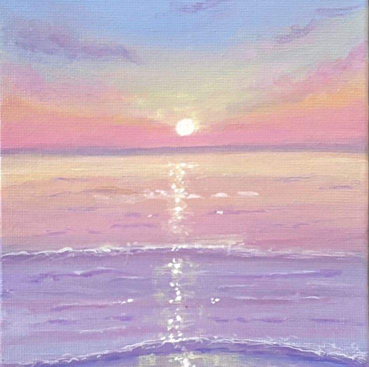 Original Acrylic painting pastel seascape - Folksy