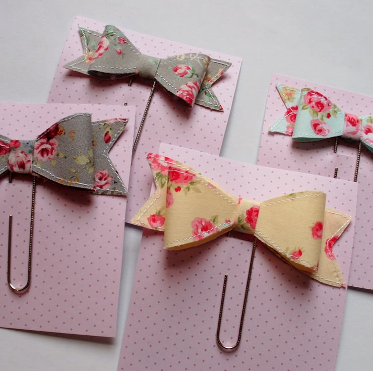 Bow paperclips,planner accessories,pair of bow ... - Folksy