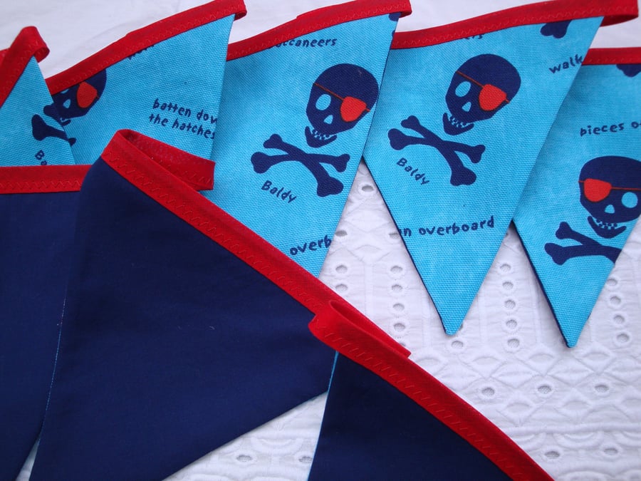 Cotton Bunting - pirates - children - funky - ... - Folksy
