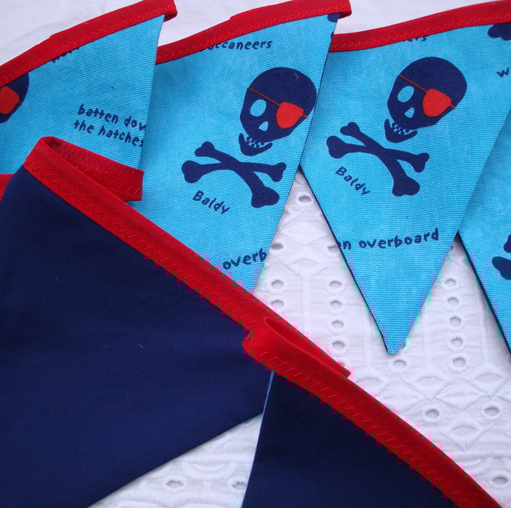 Cotton Bunting - pirates - children - funky - ... - Folksy