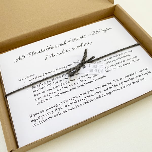 10 x A5 White Plantable Seeded Paper 280gsm - B... - Folksy