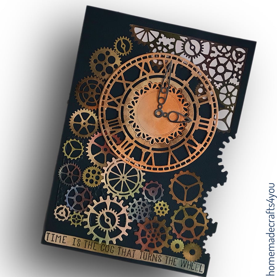 Handmade Clock with moving hands Card - Folksy