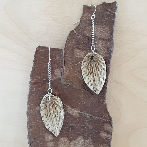 Upcycled Book Page Origami Leaf Earrings: choic... - Folksy