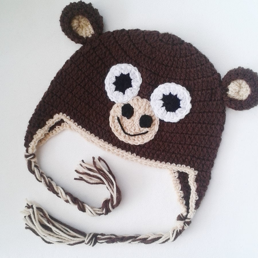 6-12 months monkey baby hat. Great photo prop o... - Folksy