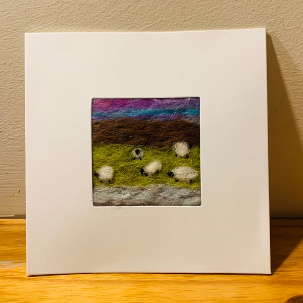 Sheepscape blank card - Folksy