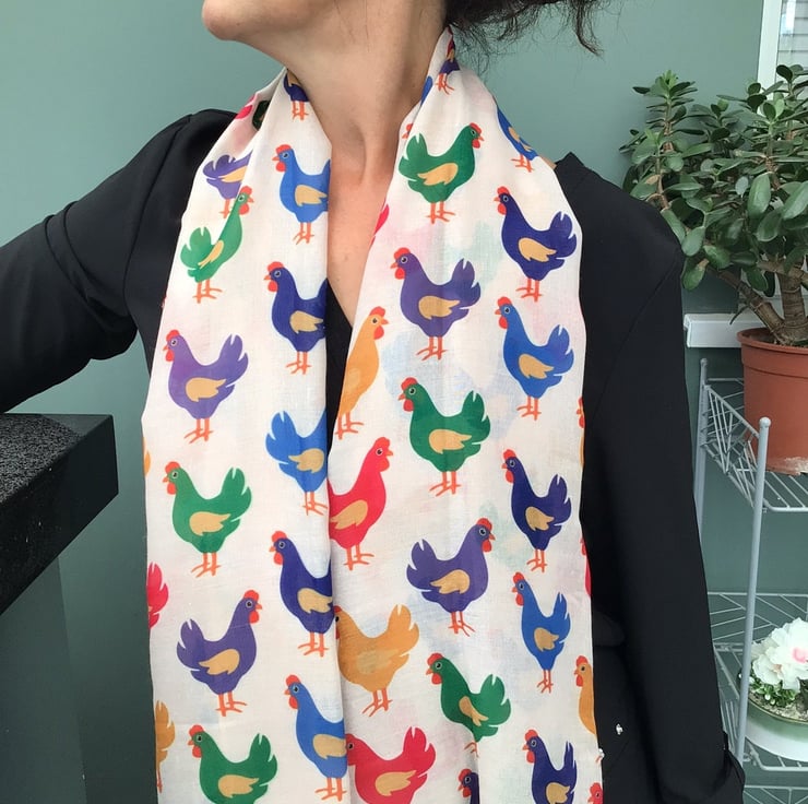 Colourful Chicken scarf - Ladies Fashion Scarf ... - Folksy
