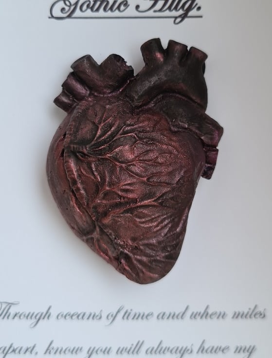 Gothic Hug - Dark Red Black tone Heart - Spooky... - Folksy