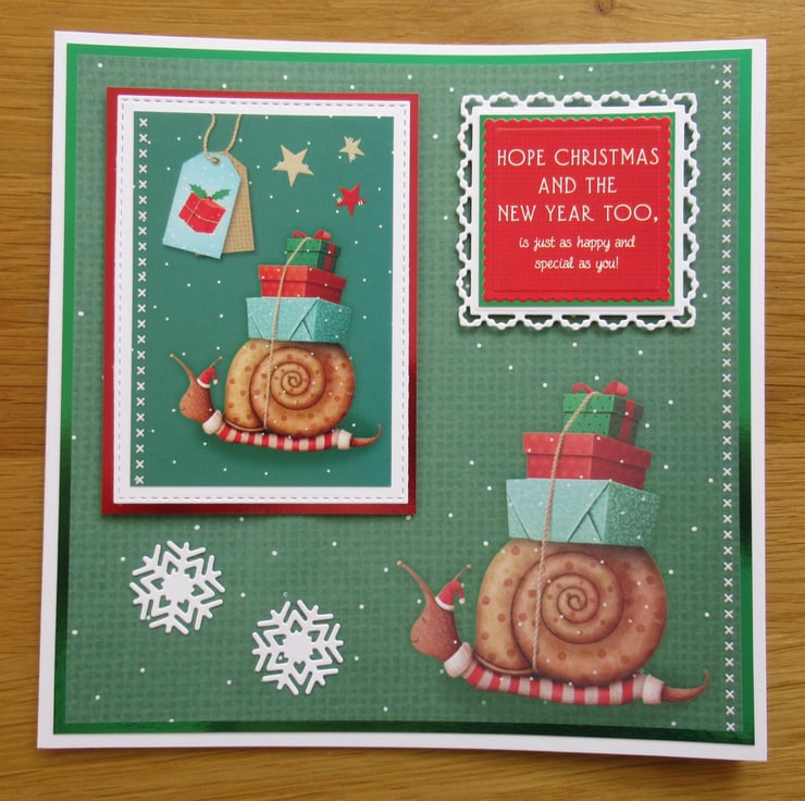 Festive Snail Piled High With Gifts - Folksy