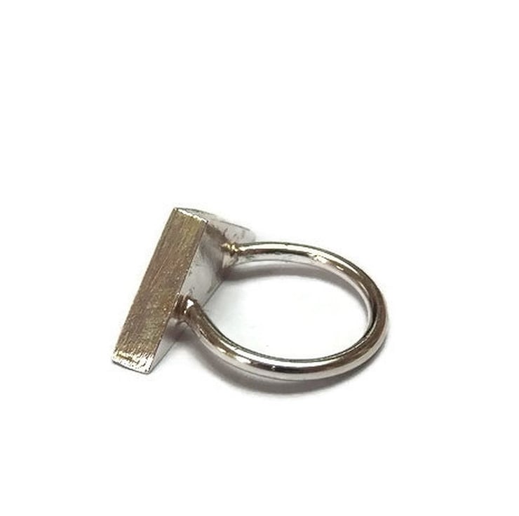 Sterling silver hollow form triangle ring - Folksy