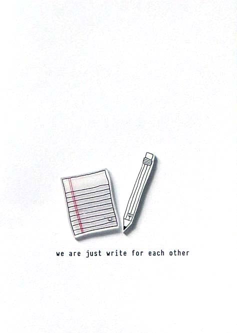 we are just write for each other - pencil and p... - Folksy