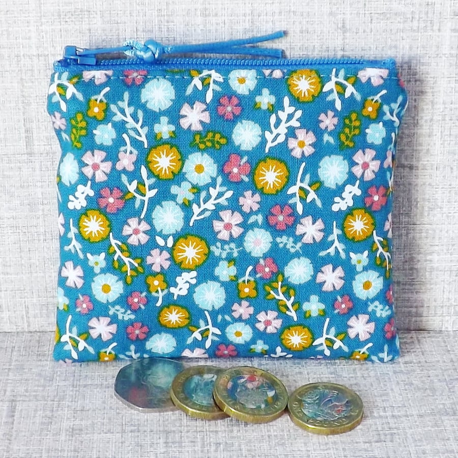 Coin purse, small purse, floral. - Folksy