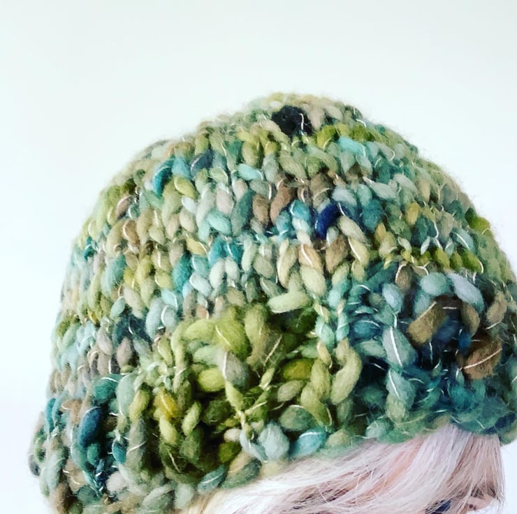 knitted hat, indie dyed hat - Folksy