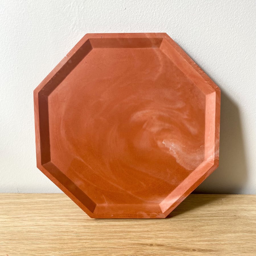 Octagon tray candle tile catch all - Folksy