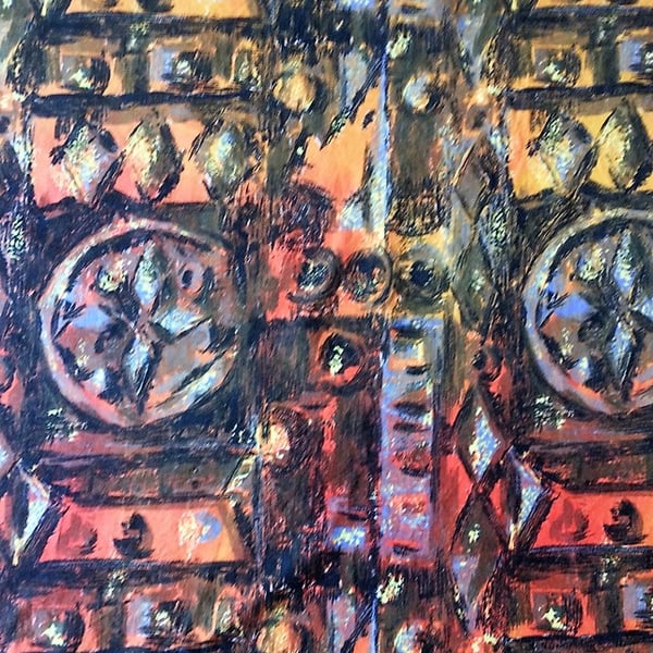 Autumn Tones Indiana Red Orange Yellow Abstract... - Folksy