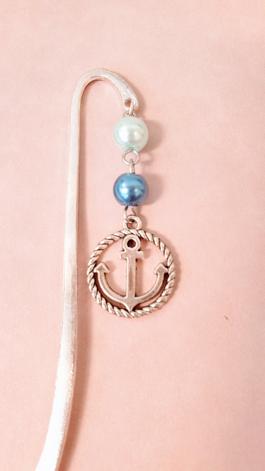Silver-Plated Bookmark with Imitation Pearls an... - Folksy
