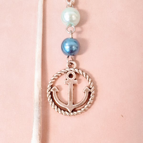 Silver-Plated Bookmark with Imitation Pearls an... - Folksy