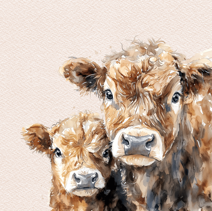 Moo & Ewe - Box Set of 8 Cow and Sheep Illu... - Folksy