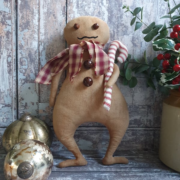 Large Primitive Gingerbread Man Christmas decor... - Folksy
