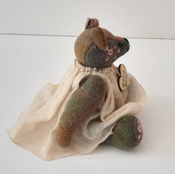SOLD all hand embroidered artist bear, OOAK han... - Folksy
