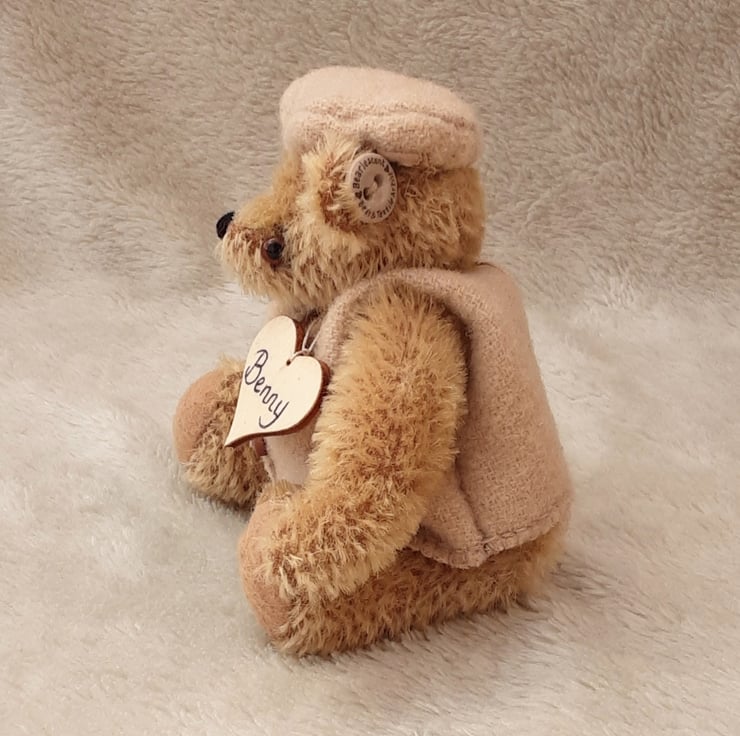 Mohair teddy bear, dressed collectable artist b... - Folksy