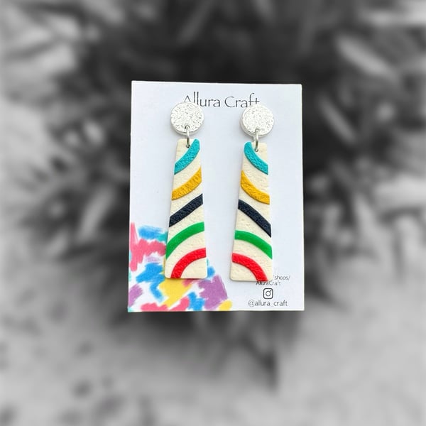 Olympic Trapezium Earrings - Bespoke - Folksy