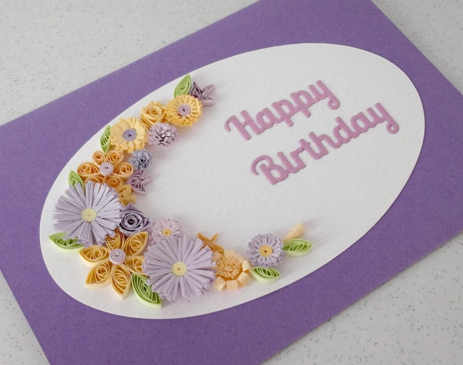 Quilled birthday card - Folksy