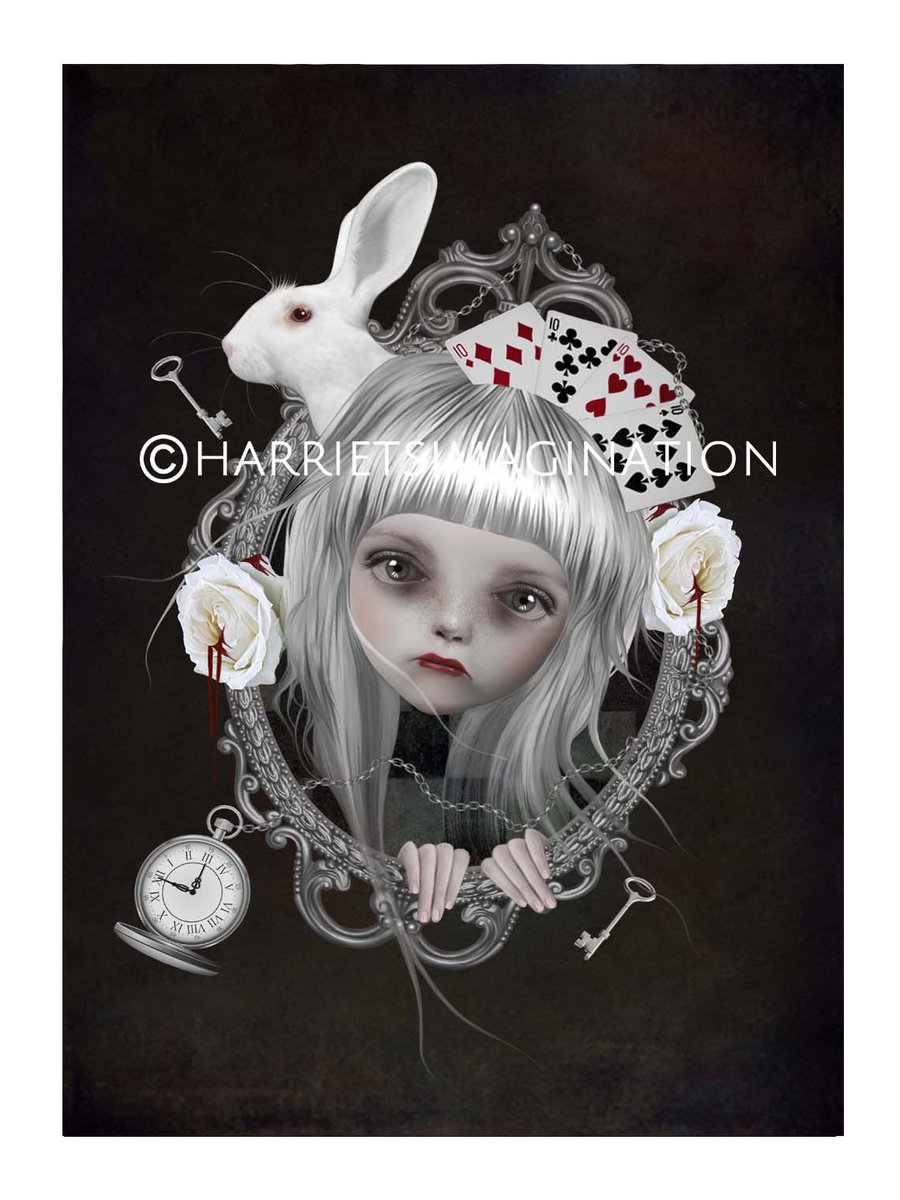 Alice And White Rabbit Art Print - Folksy