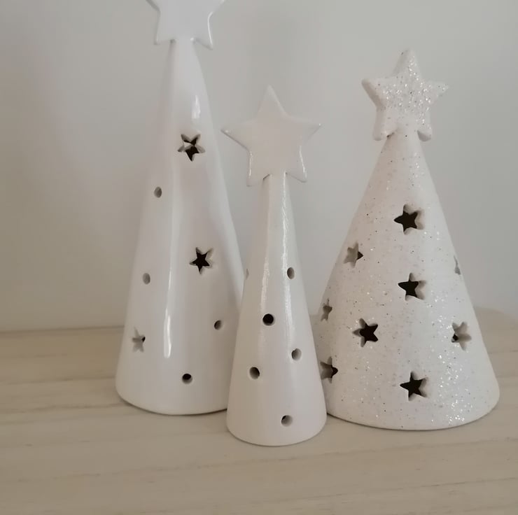 Christmas Tree Light Holder, Handcrafted, Ceramic - Folksy
