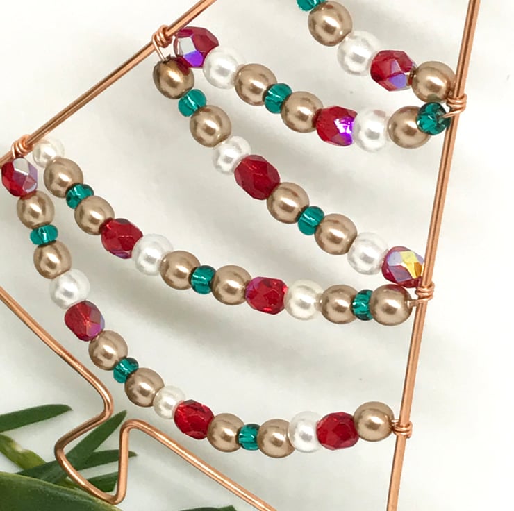 Copper Christmas Tree Decoration, Hanging Decor... - Folksy