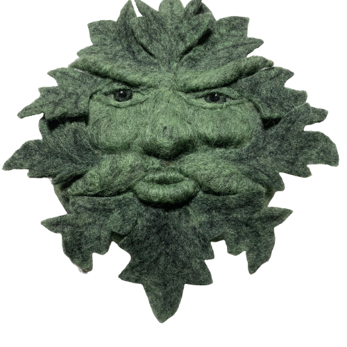Needle felted Green man wall plaque, woollen sc... - Folksy