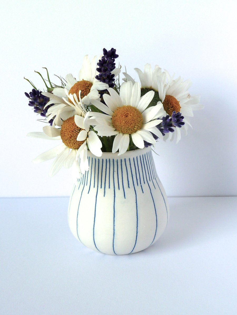 A unique porcelain posy vase, hand made by Lind... - Folksy